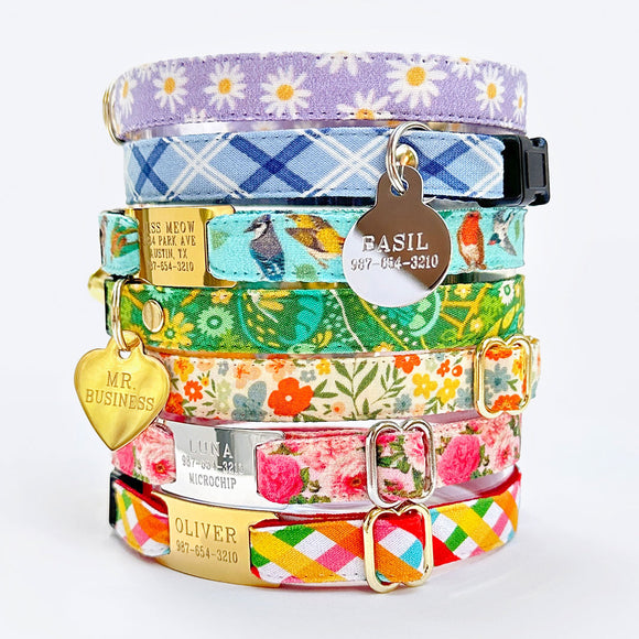 Stylish & Unique Cat Collars + Cat Bow Ties and Personalized ID Tags