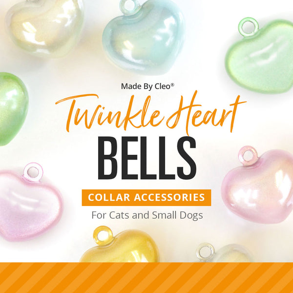 Pastel Twinkle Heart Bells for Pet Collars - Designed for Cats & Small Dogs