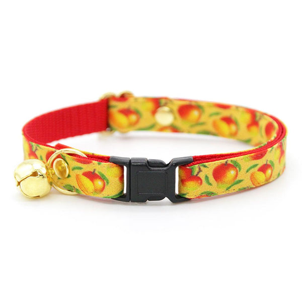 Bow Tie Cat Collar Set - "Mango Tango" - Yellow Fruit Mango Cat Collar