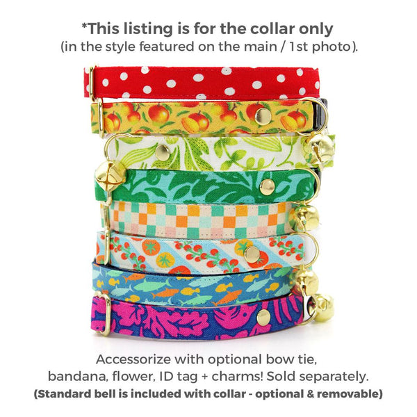 Mango Cat Collar - "Mango Tango" - Yellow Fruit Mangoes Cat Collar / S