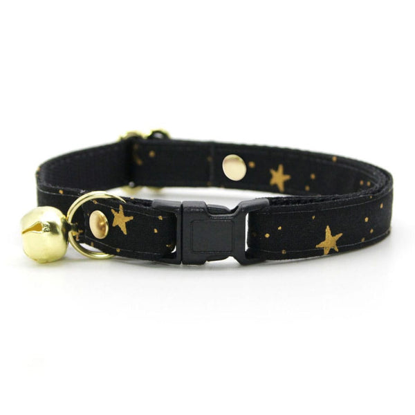 Rifle Paper Co® Cat Collar - "Noir" - Black & Gold Star Cat Collar / B
