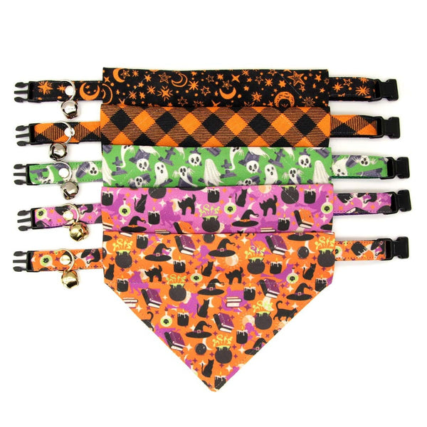 Pet Bandana - "Hocus Pocus - Purple" - Halloween Bandana for Cat + Sma