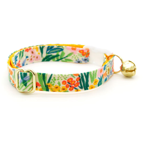 Cat Collar - "Fantasia - Day" - Rifle Paper Co® Yellow Floral Cat Coll