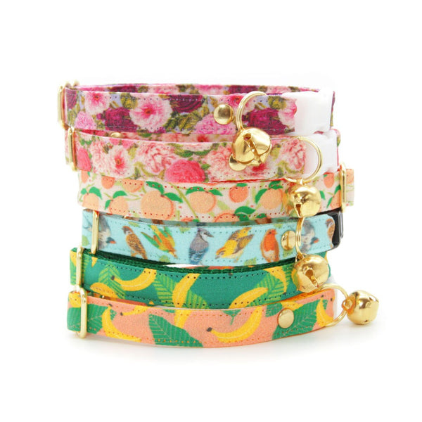 Cat Collar - "Birds of a Feather" - Robin's Egg Blue Bird Cat Collar