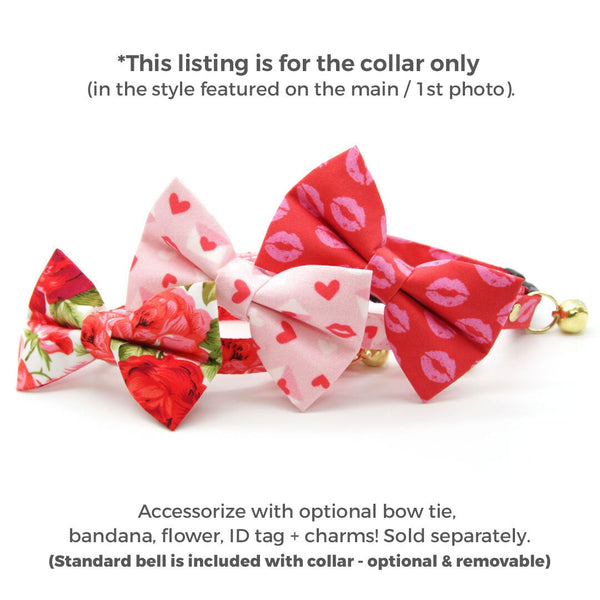 Cat Collar - "Pucker Up" - Red Valentine's Day Cat Collar / Lipstick K