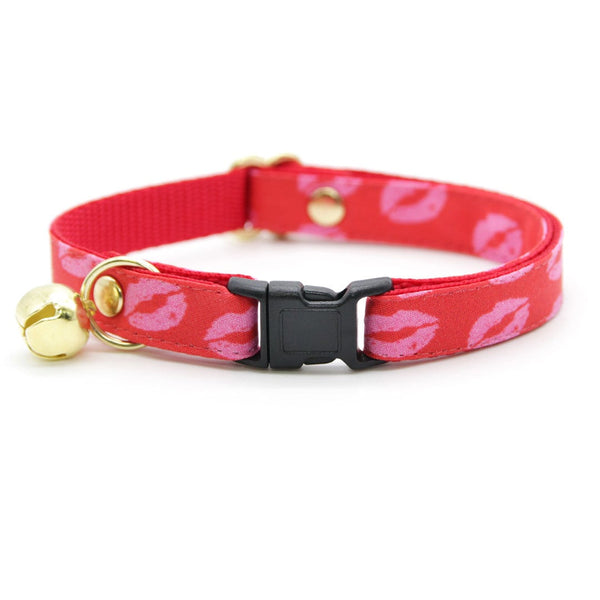 Cat Collar - "Pucker Up" - Red Valentine's Day Cat Collar / Lipstick K
